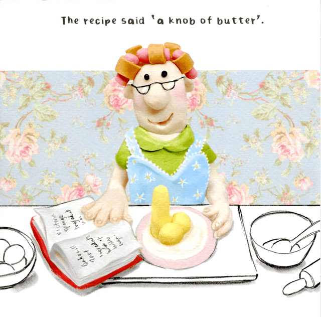 Funny birthday card by Model Family - Knob of Butter – Comedy Card Company