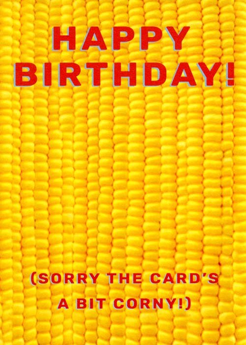 Funny birthday card by Paperlink - Sorry the card's a bit corny ...