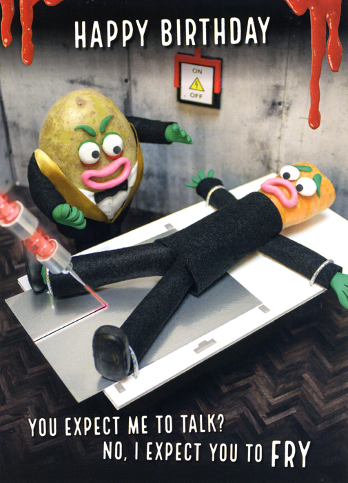 Funny birthday card by Violent Veg - Expect you to fry – Comedy Card ...