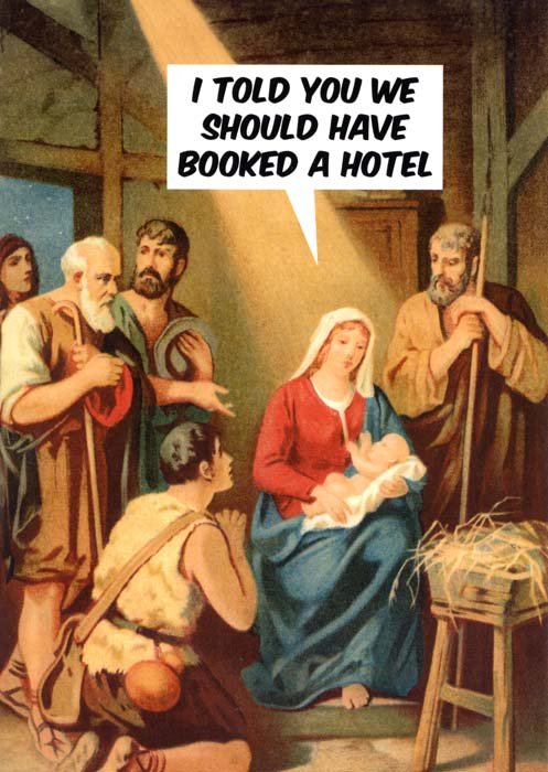 Funny Christmas card by Dean Morris - Should have booked hotel – Comedy ...