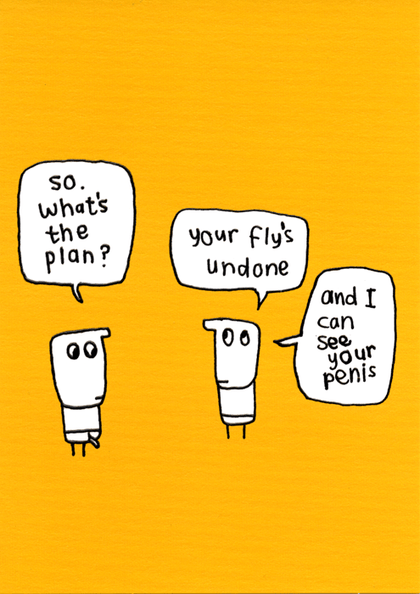 Funny greeting card by Hazel Bee - Fly's undone – Comedy Card Company