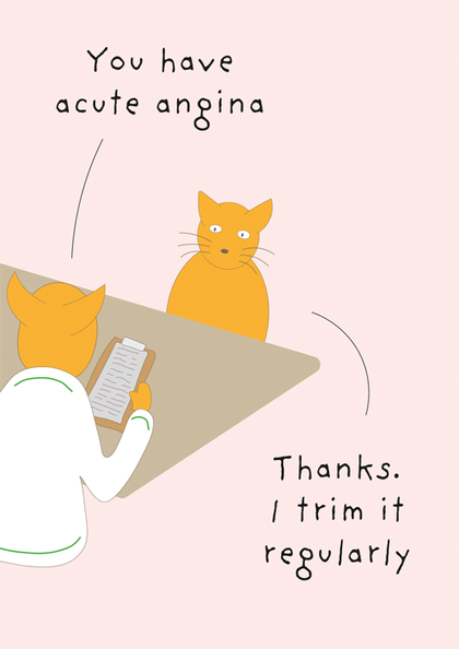 Funny greeting card by Comedy Card Co - Acute Angina – Comedy Card Company