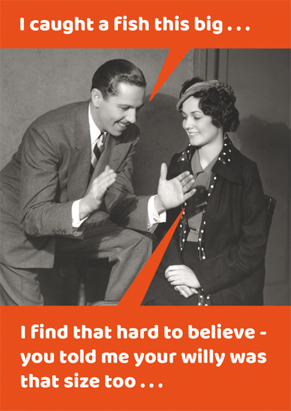 Funny greeting card by Comedy Card Company - Caught a fish