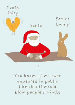 Christmas card - Santa, The Tooth Fairy and The Easter Bunny – Comedy ...