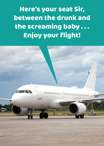 Humorous card by Comedy Card Company - Enjoy your flight