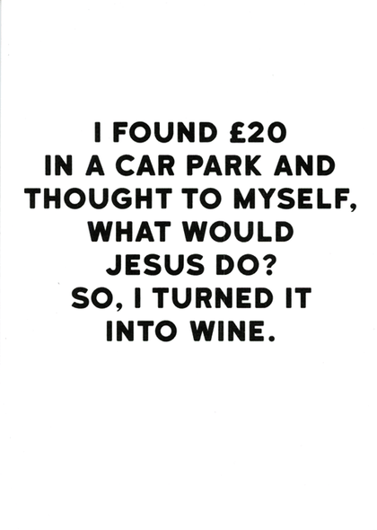 Humorous greeting card by Holy Flaps - Found £20 – Comedy Card Company