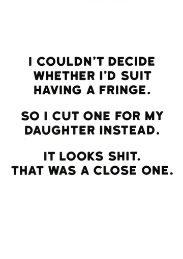 Humorous card by Holy Flaps - Suit a Fringe – Comedy Card Company